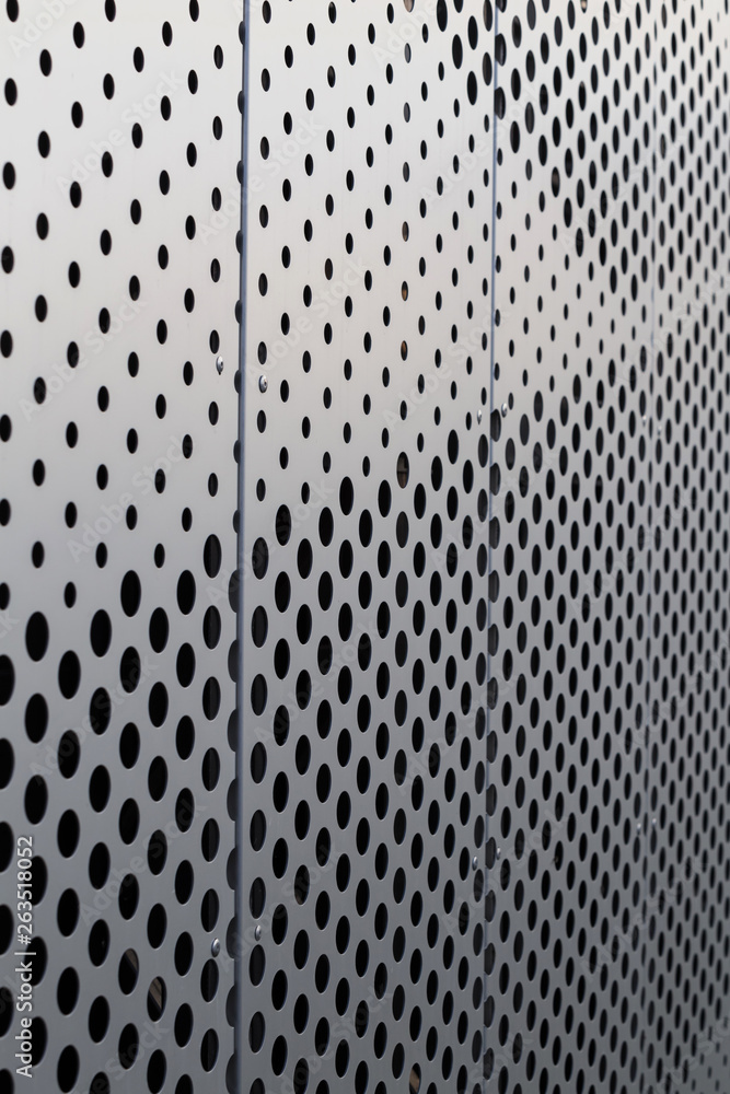 Perforated metal panel. Facing of buildings and structures perforated ...