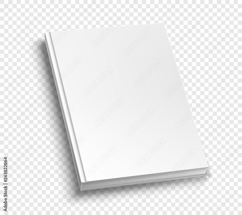 White hardcover book isolated on white background. Closed book vector ...