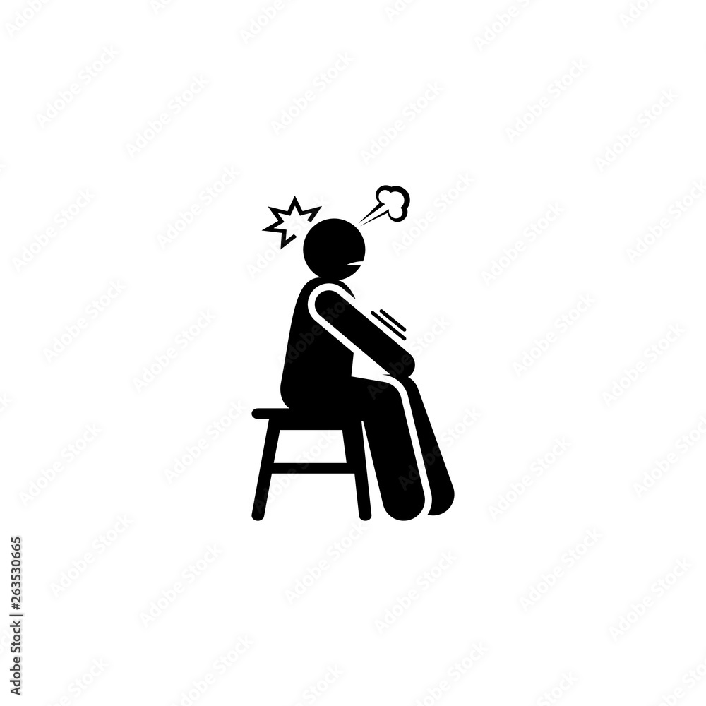Person, sit down, angry icon. Element of negative character traits icon ...