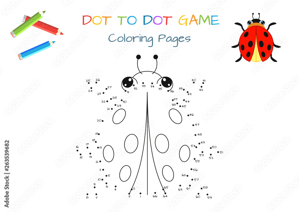 Funny little ladybug. Copy the picture. Coloring book. Educational game ...