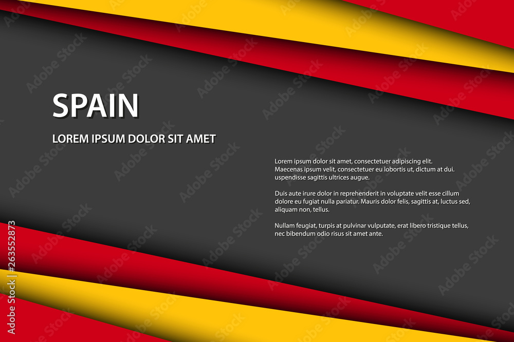 Modern vector background with Spanish colors and grey free space for ...