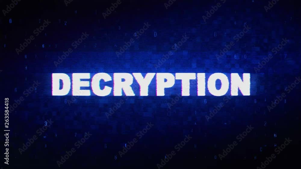 Decryption Text Digital Noise Twitch and Glitch Effect Tv Screen Loop Animation Background ...
