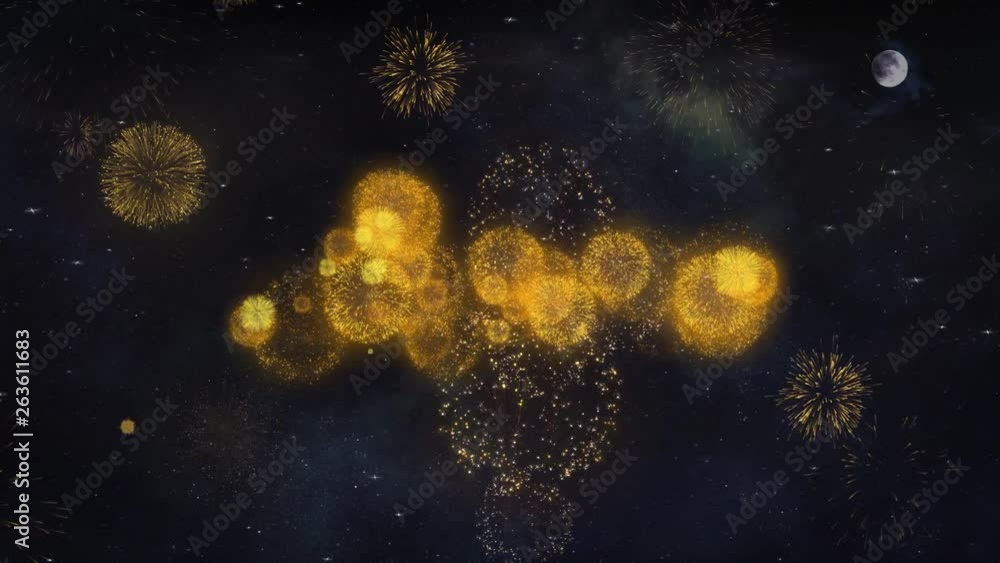 Awesome Text Typography Reveal From Golden Firework Crackers Particles ...