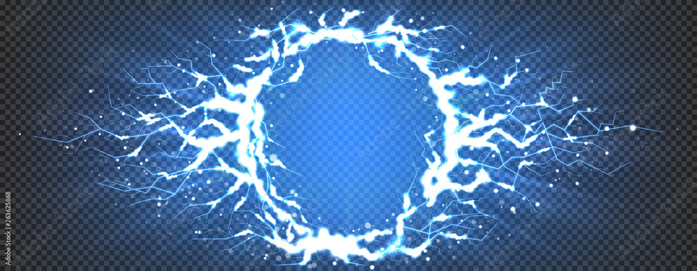 Lightning effect isolated on transparent background. Vector ...