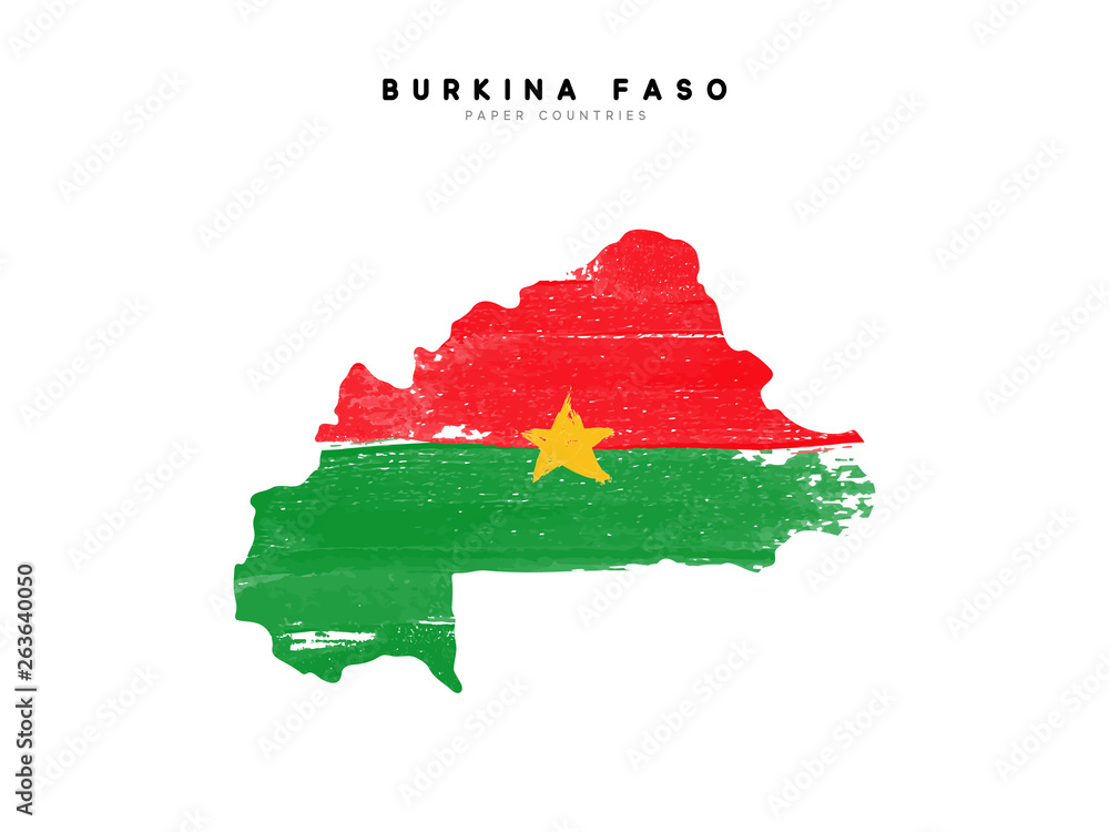 Poster Burkina faso detailed map with flag of country – Wall Art ...