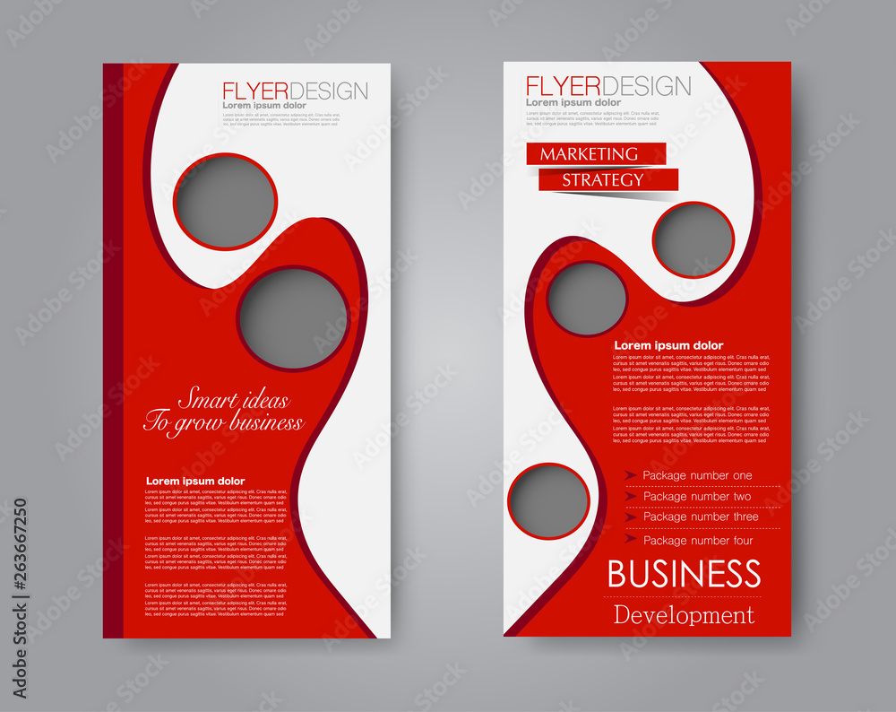 Skinny flyer or leaflet design. Set of two side brochure template or ...