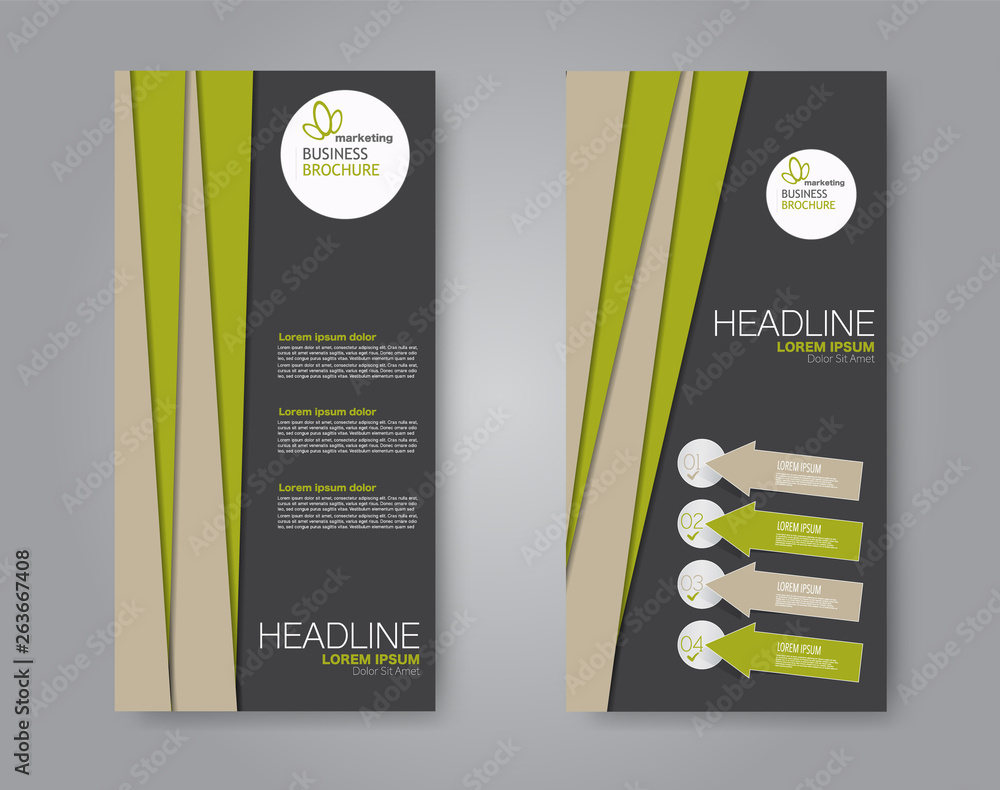 Flyer template. Vectical banner design. Modern abstract two side ...