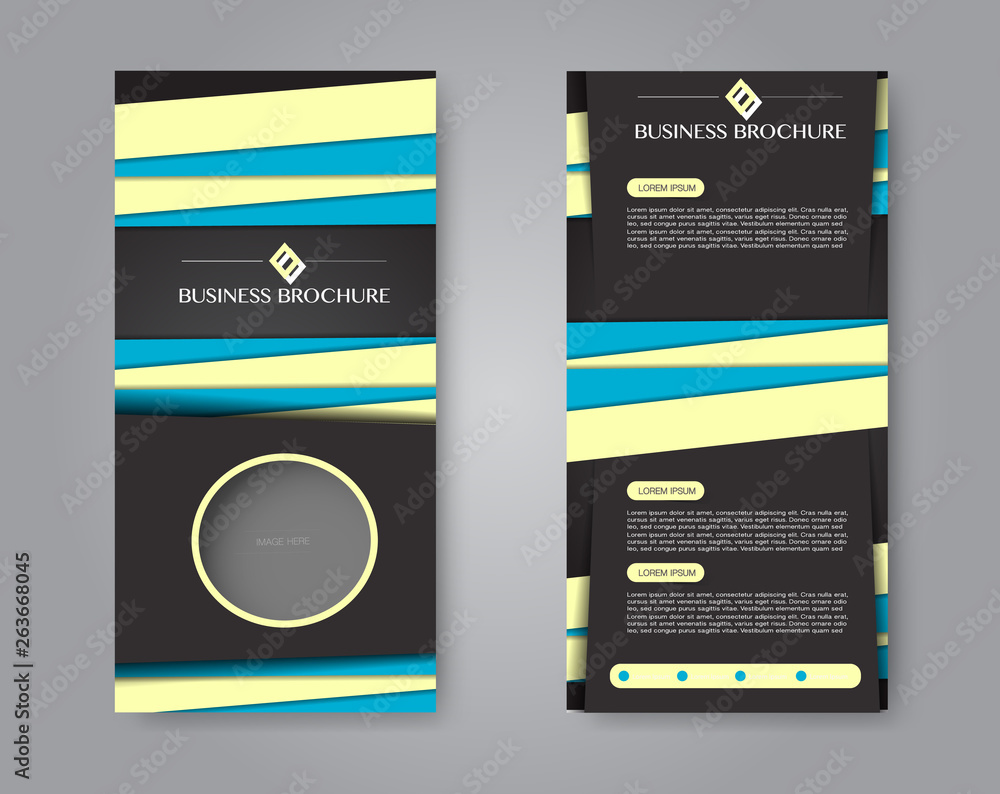 Flyer template. Vectical banner design. Modern abstract two side ...