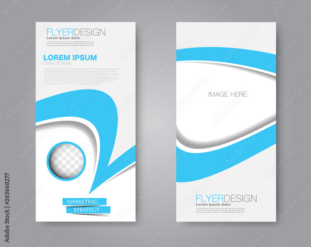 Flyer template. Vectical banner design. Modern abstract two side ...