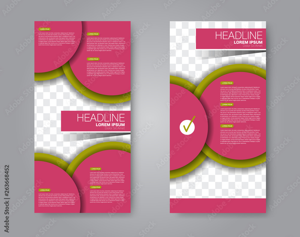 Flyer template. Vectical banner design. Modern abstract two side ...