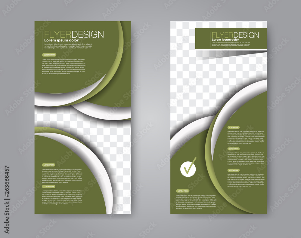 Flyer template. Vectical banner design. Modern abstract two side ...