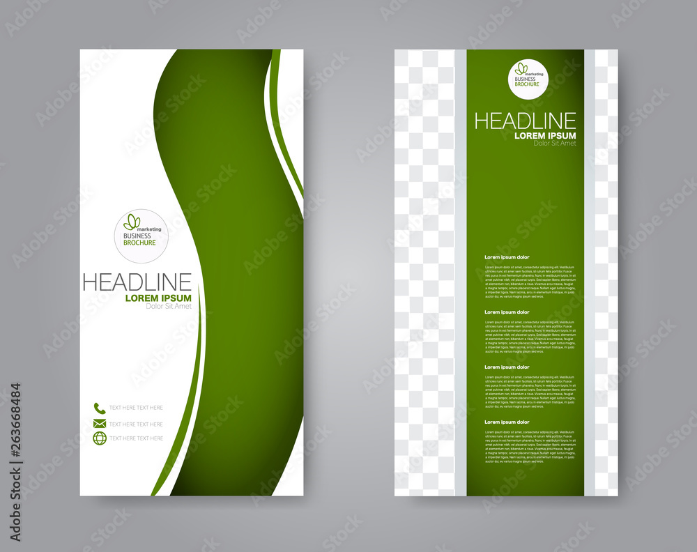 Flyer template. Vectical banner design. Modern abstract two side ...