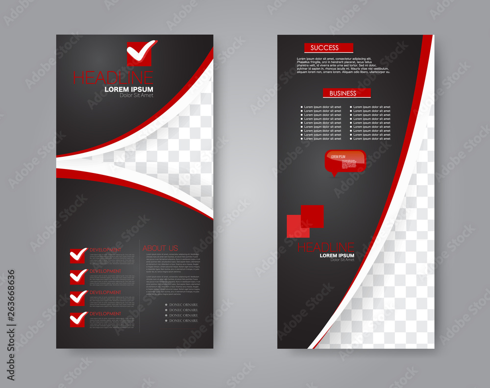 Flyer template. Vectical banner design. Modern abstract two side ...