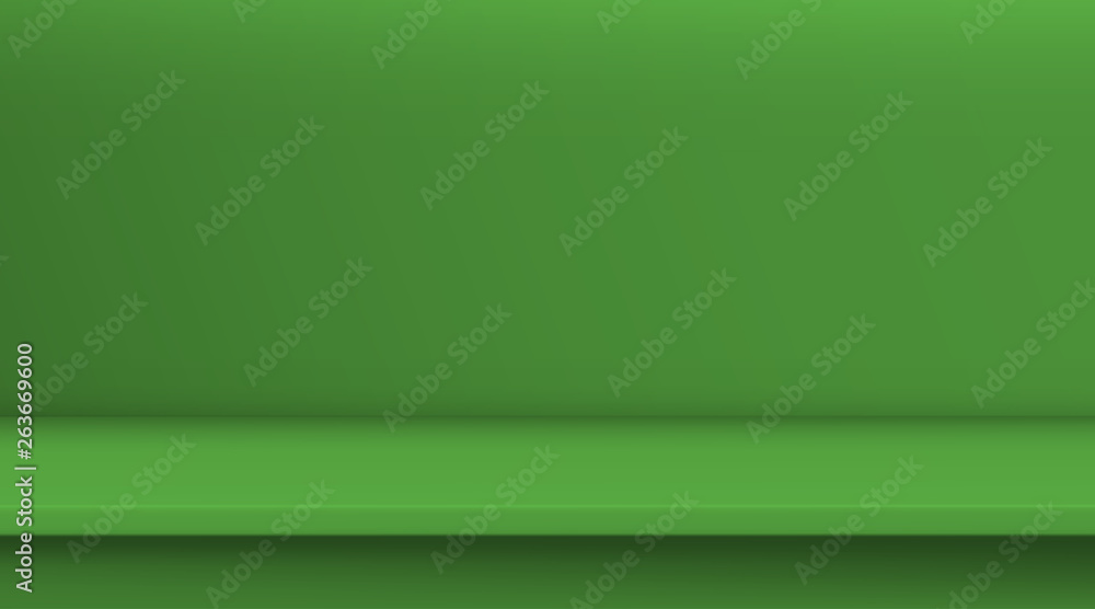 Gradient mesh vector table. Background of empty vivid green color table ...