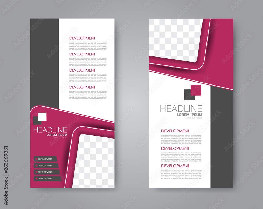 Flyer template. Vectical banner design. Modern abstract two side ...