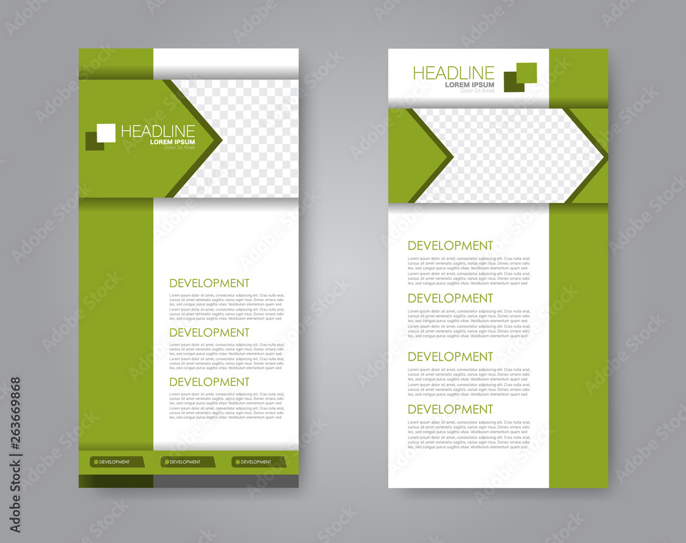 Flyer template. Vectical banner design. Modern abstract two side ...