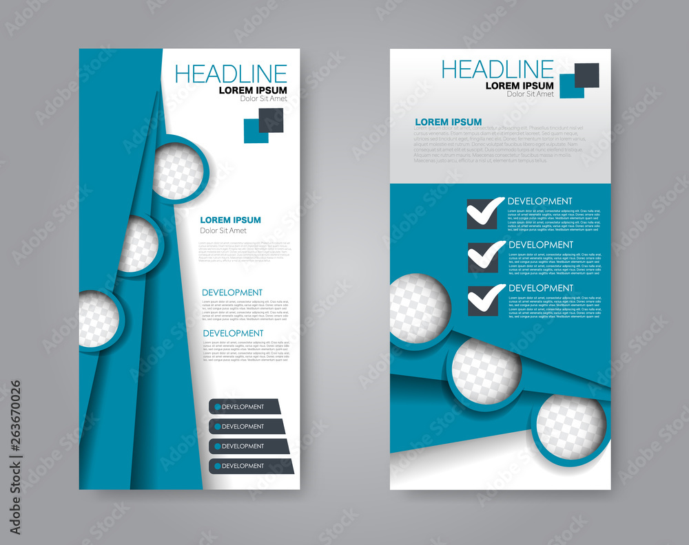 Flyer template. Vectical banner design. Modern abstract two side ...