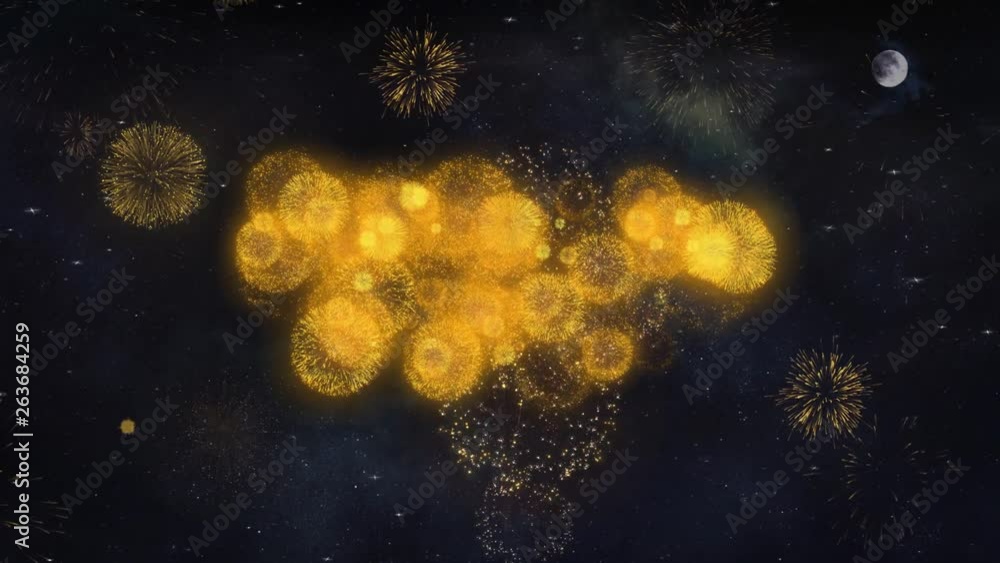 Opening Soon Text Typography Reveal From Golden Firework Crackers ...