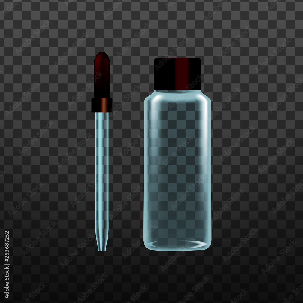 Realistic Laboratory Tool Glass Pipette Vector. Medicine And Chemistry ...
