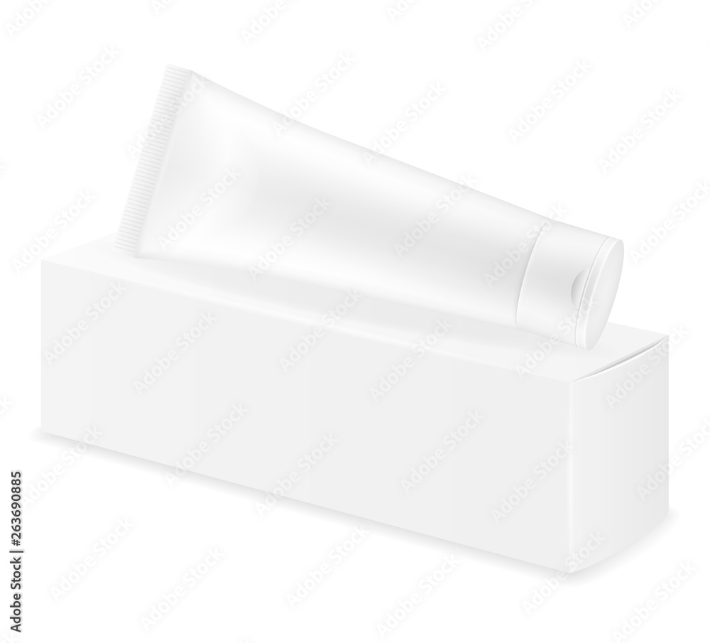 box packaging and tube of toothpaste empty template for design stock ...