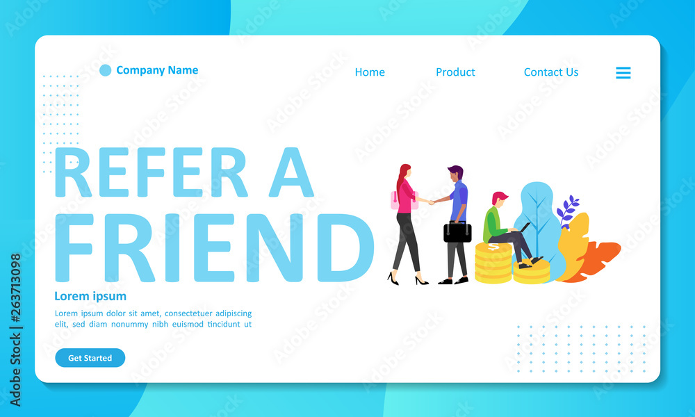 Refer A Friend Concept Design, People share info about referral and ...