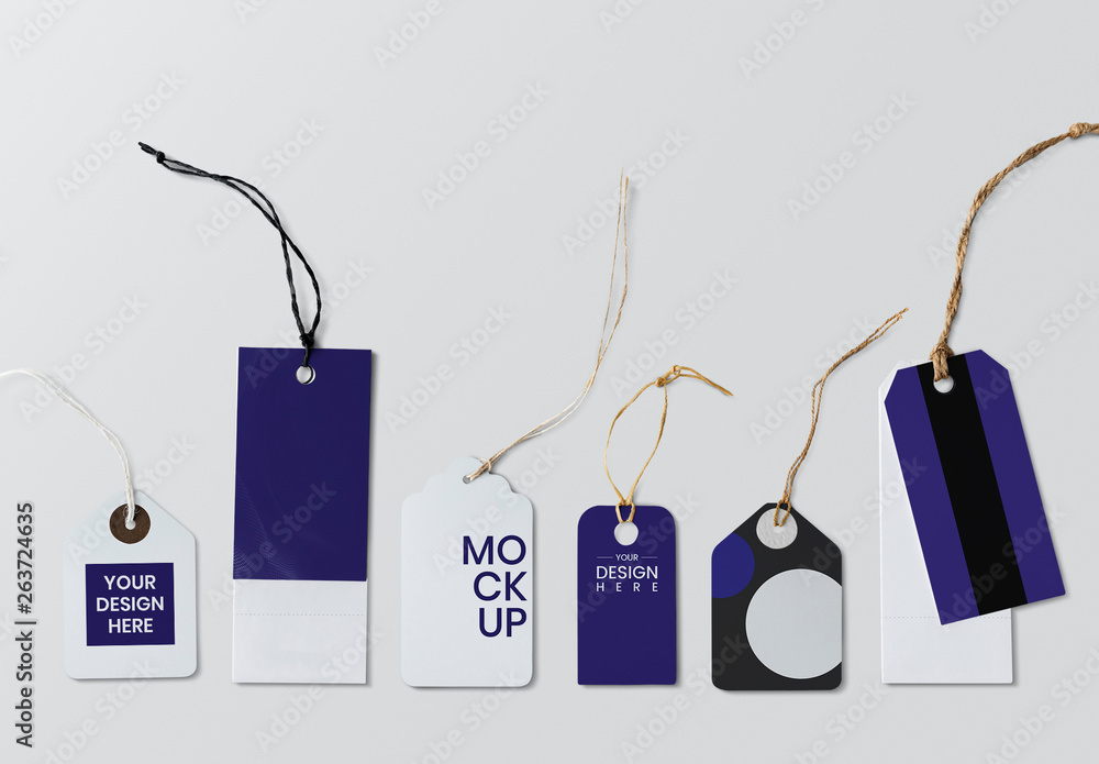 Set of Logo Tag Design Mockups Stock テンプレート | Adobe Stock