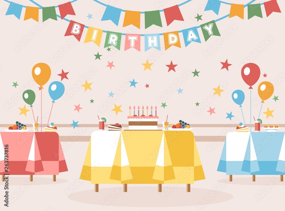 Vector Illustration is Written Birthday Cartoon. Stock Vector | Adobe Stock