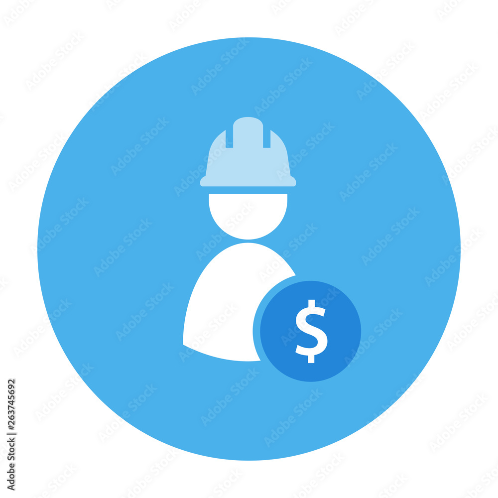 Labor cost concept button icon. Clipart image isolated on white ...