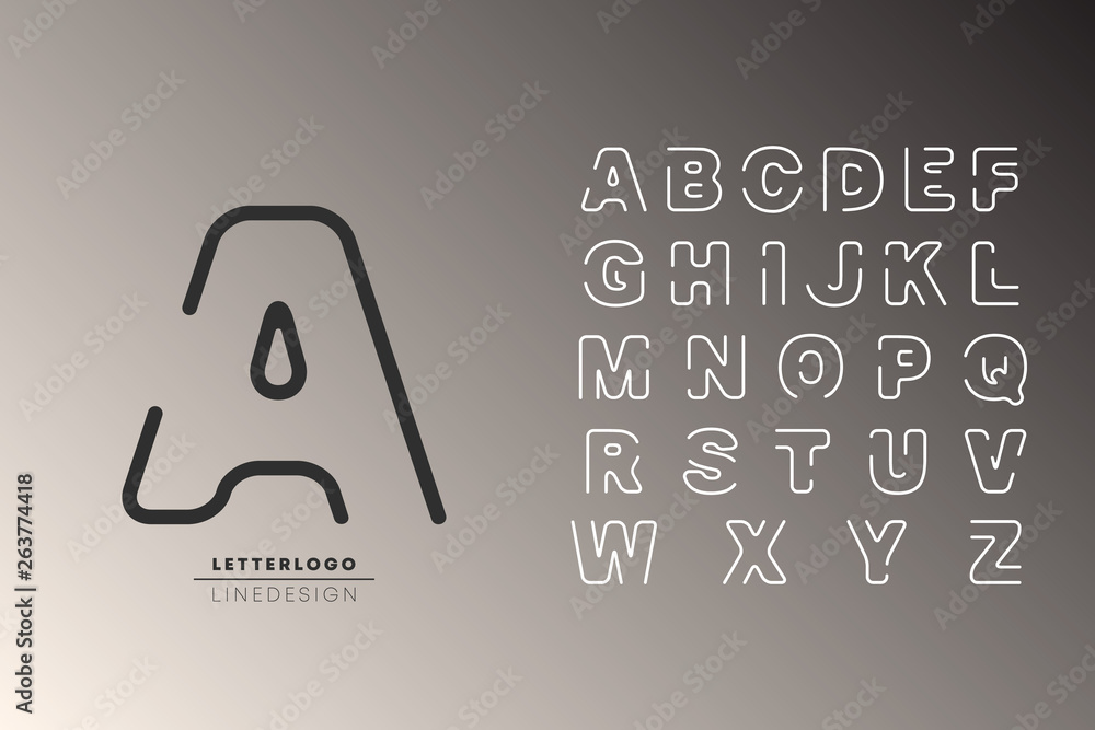 Logo alphabet font. Letters logotype line design Stock Vector | Adobe Stock