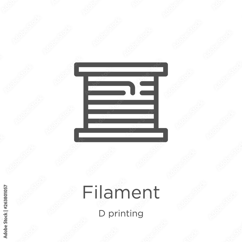 filament icon vector from d printing collection. Thin line filament ...