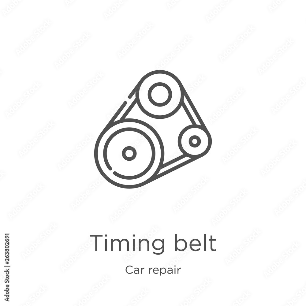 timing belt icon vector from car repair collection. Thin line timing ...