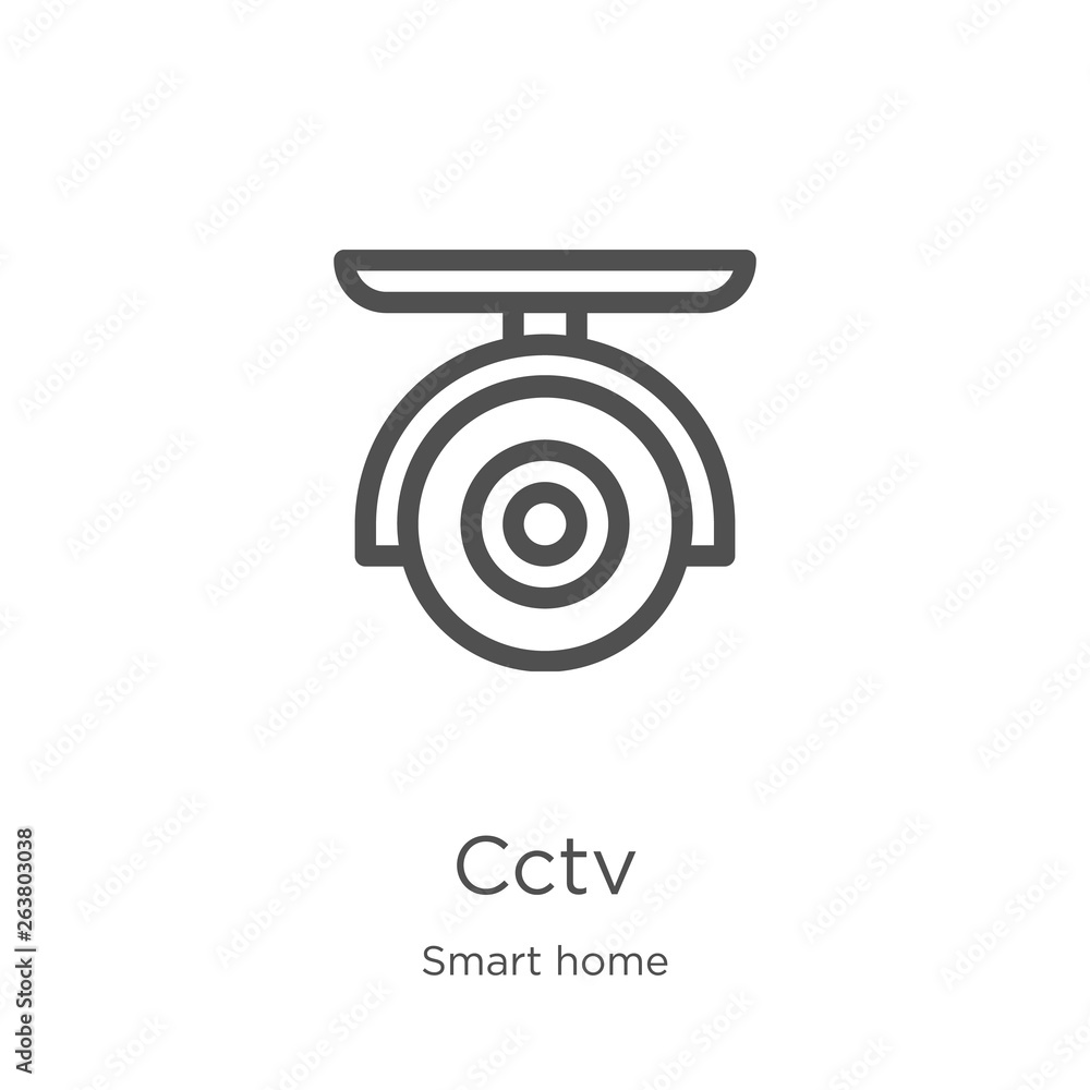 cctv icon vector from smart home collection. Thin line cctv outline ...