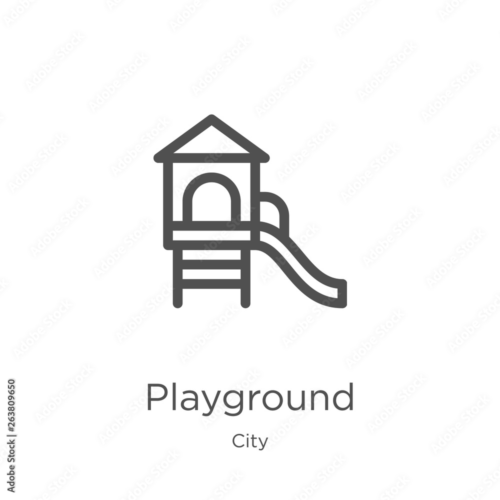 playground icon vector from city collection. Thin line playground ...