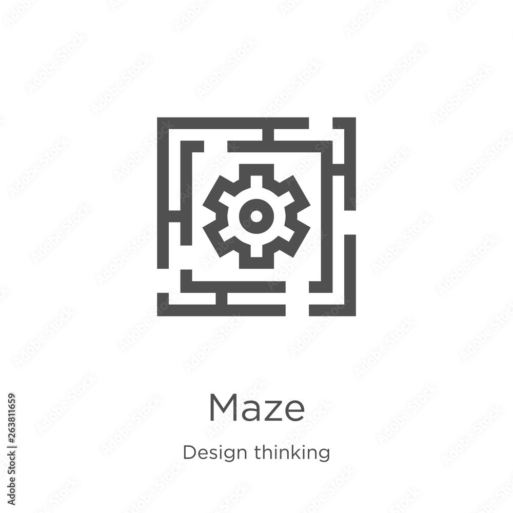 maze icon vector from design thinking collection. Thin line maze ...
