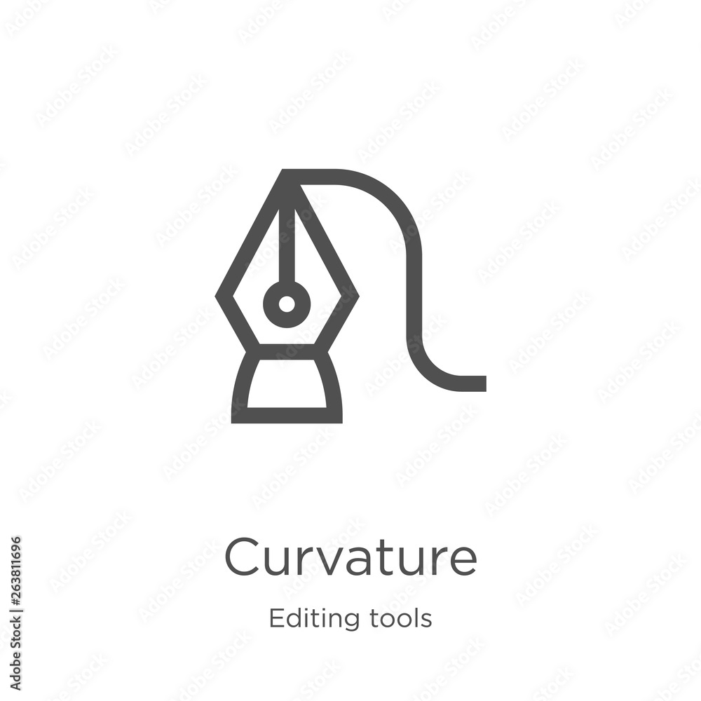curvature icon vector from editing tools collection. Thin line ...