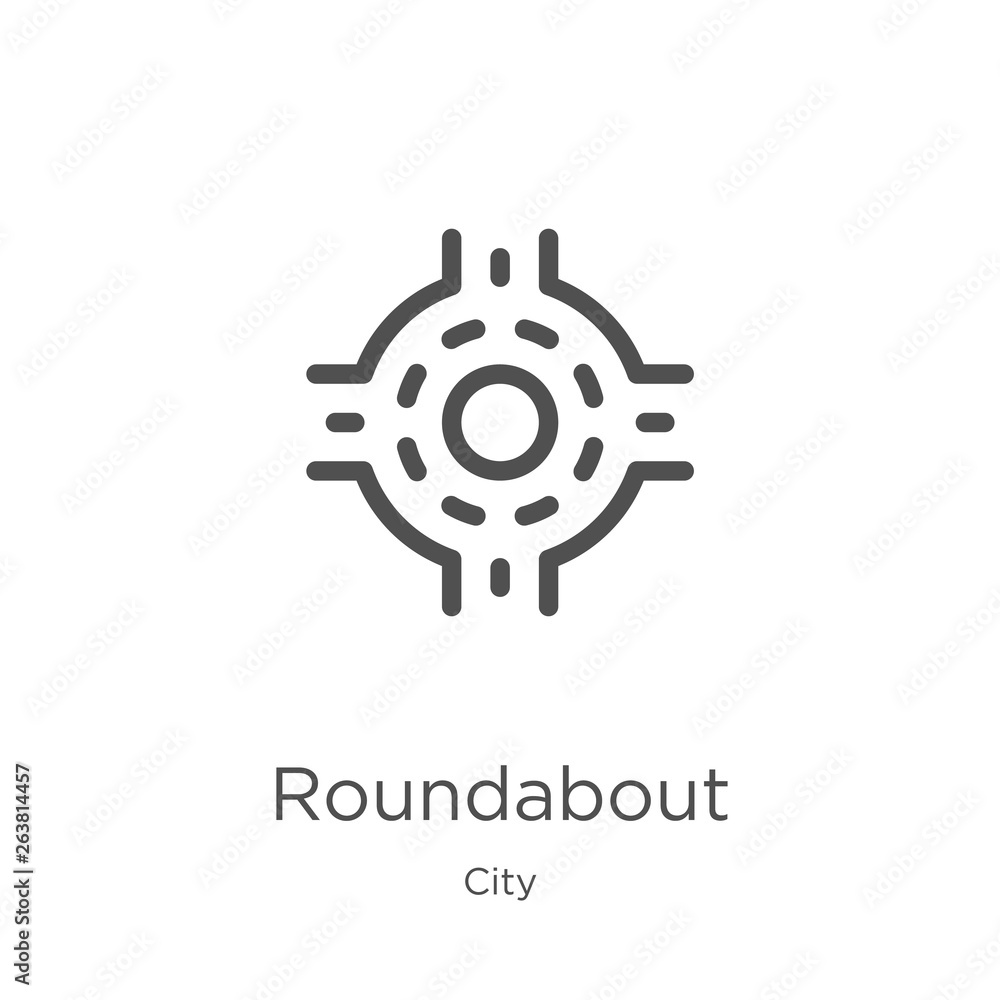 roundabout icon vector from city collection. Thin line roundabout ...