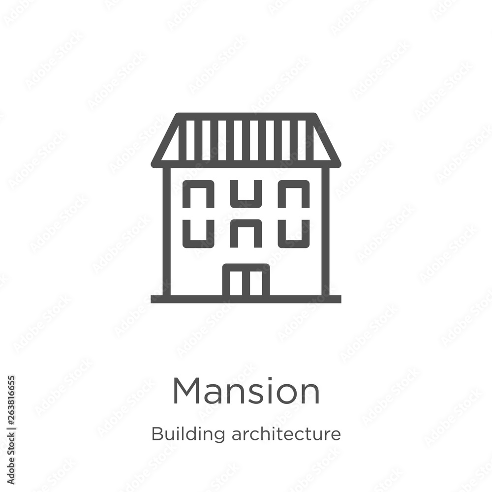 mansion icon vector from building architecture collection. Thin line ...