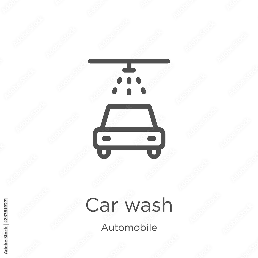 car wash icon vector from automobile collection. Thin line car wash ...