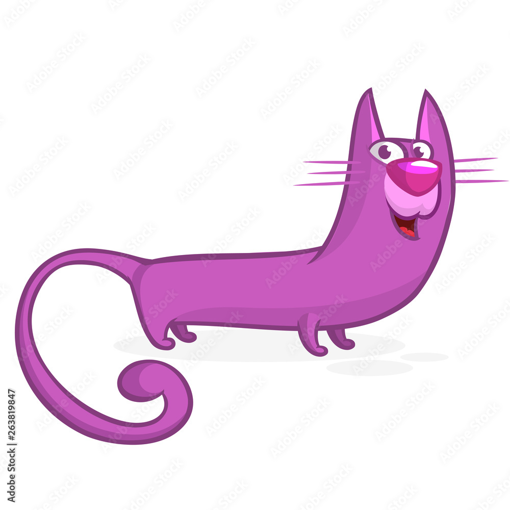 Cartoon funny tabby cat. Vector illustration Stock Vector | Adobe Stock
