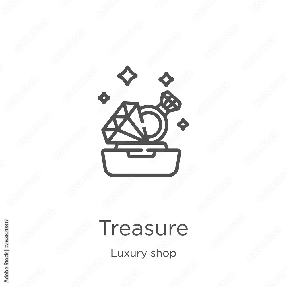 treasure icon vector from luxury shop collection. Thin line treasure ...