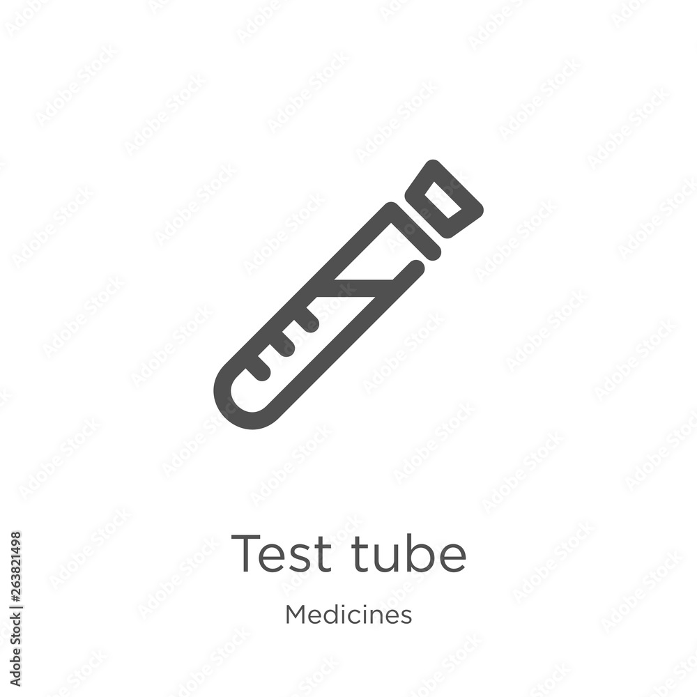 test tube icon vector from medicines collection. Thin line test tube ...