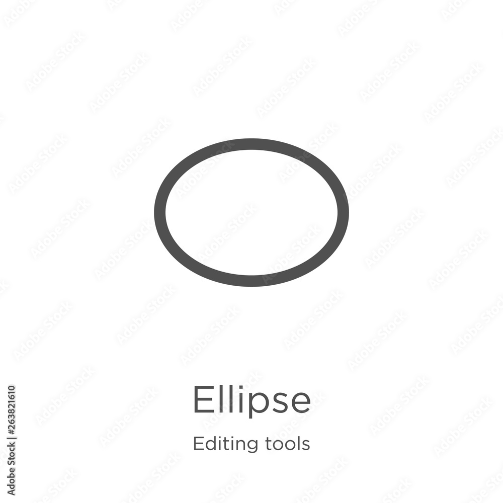ellipse icon vector from editing tools collection. Thin line ellipse ...