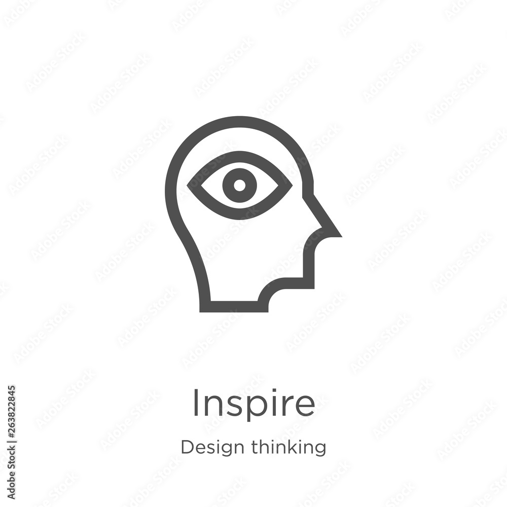 inspire icon vector from design thinking collection. Thin line inspire ...
