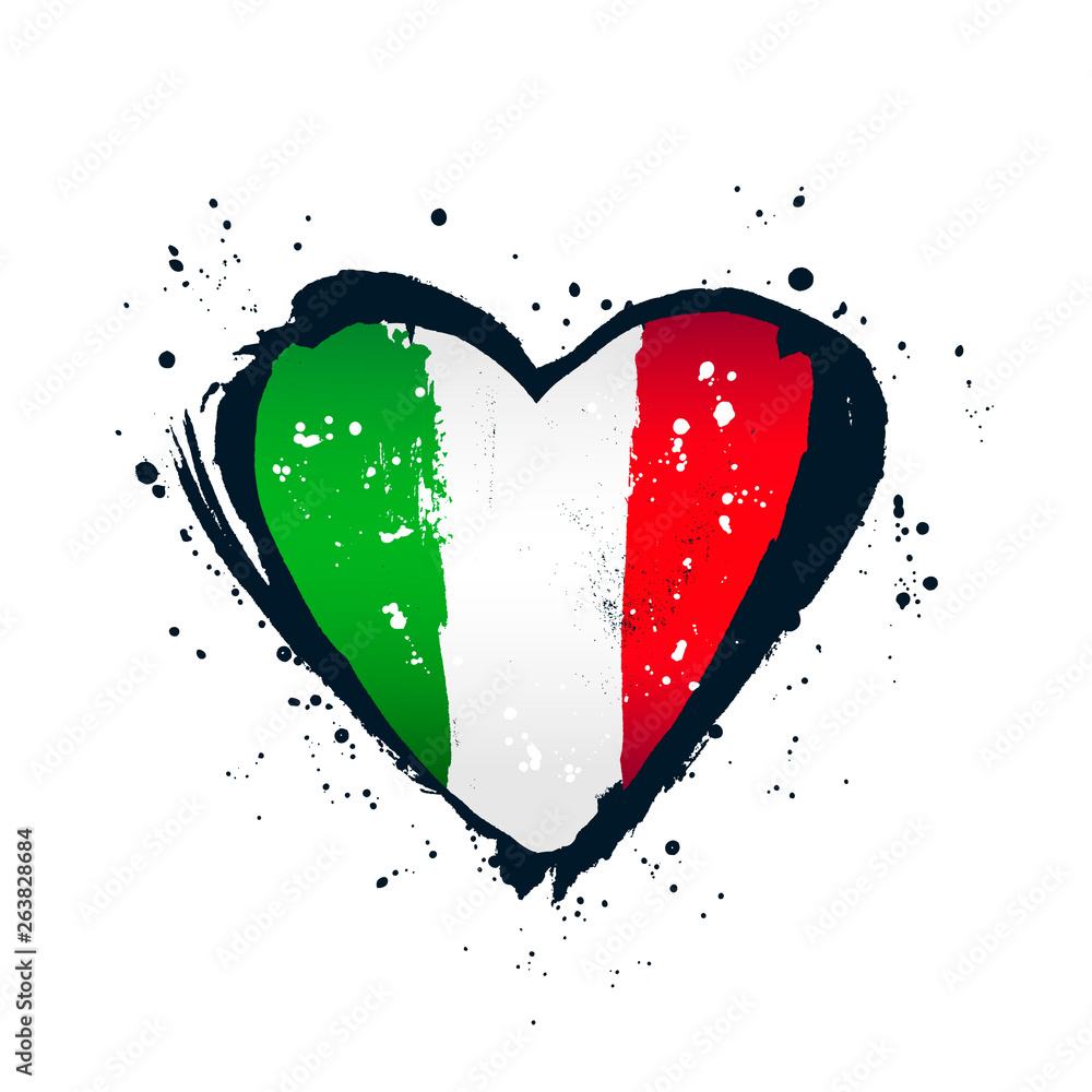 Italian flag in the form of a big heart. Vector illustration vector de ...