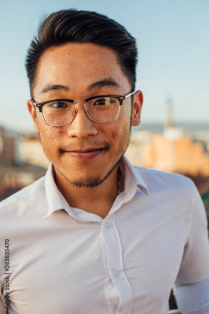 Vietnamese Man Smiles Stock Photo | Adobe Stock