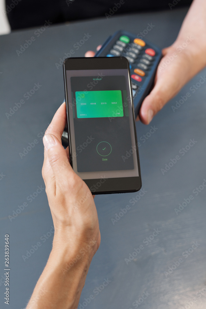 Contactless Payment With Phone Stock Photo | Adobe Stock