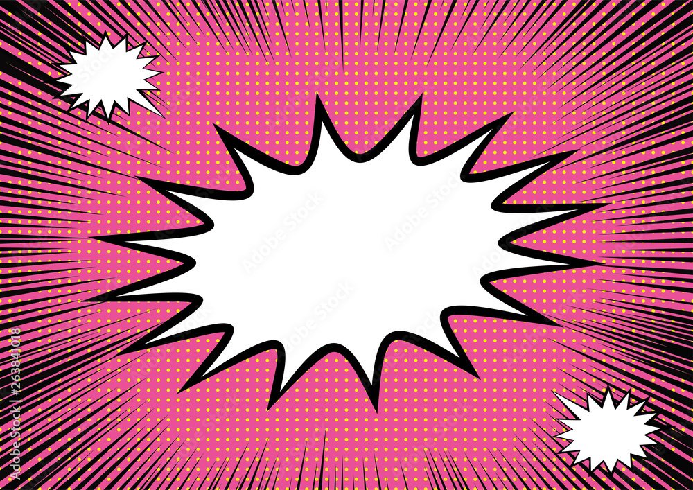 Background illustration of dots and concentration lines (pink), comics ...