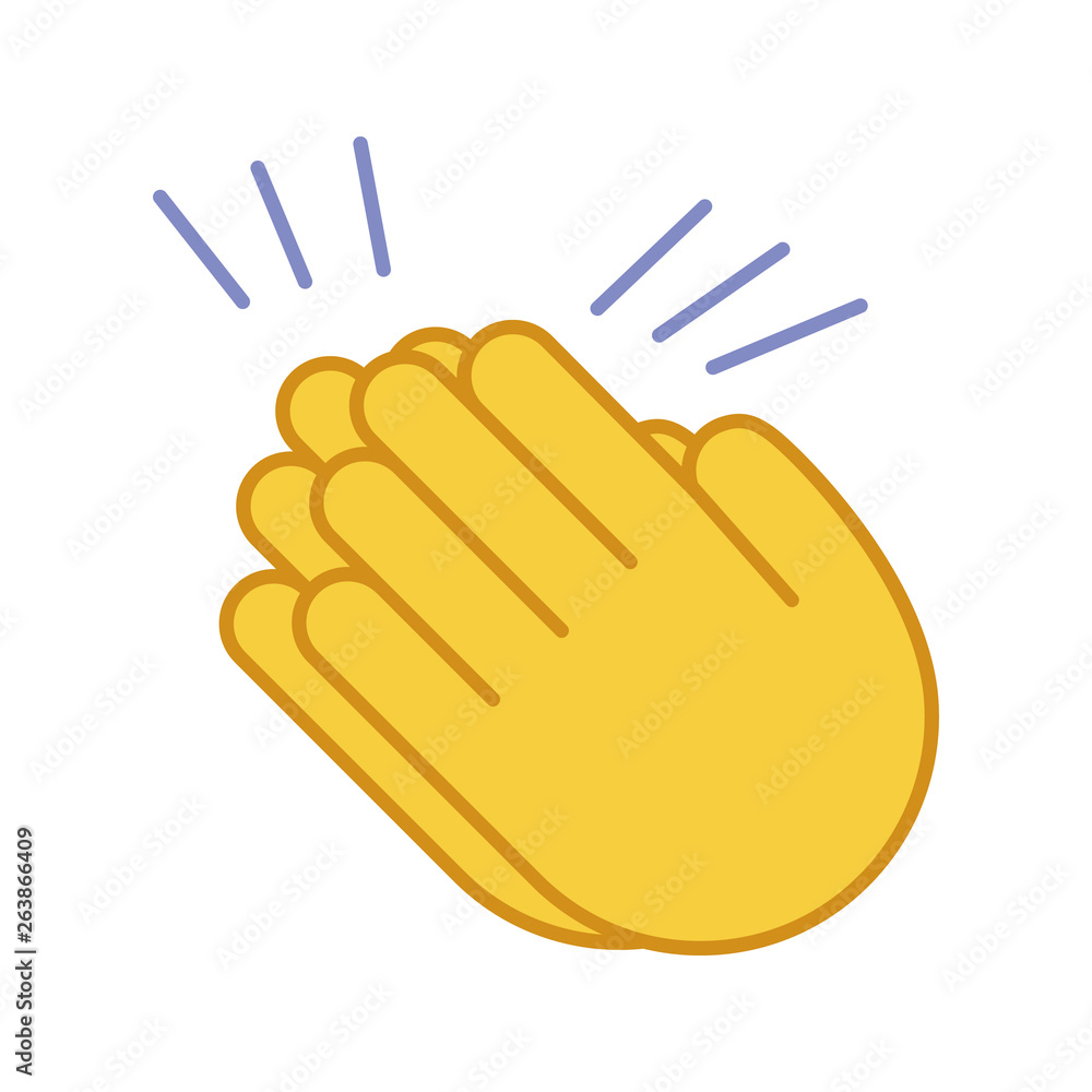 Clapping hands emoji color icon Stock Vector | Adobe Stock