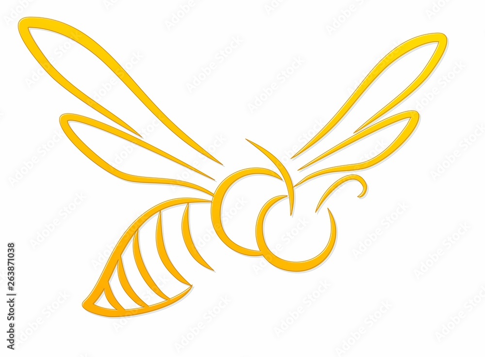 Symbol of flying bee. Stock Illustration | Adobe Stock