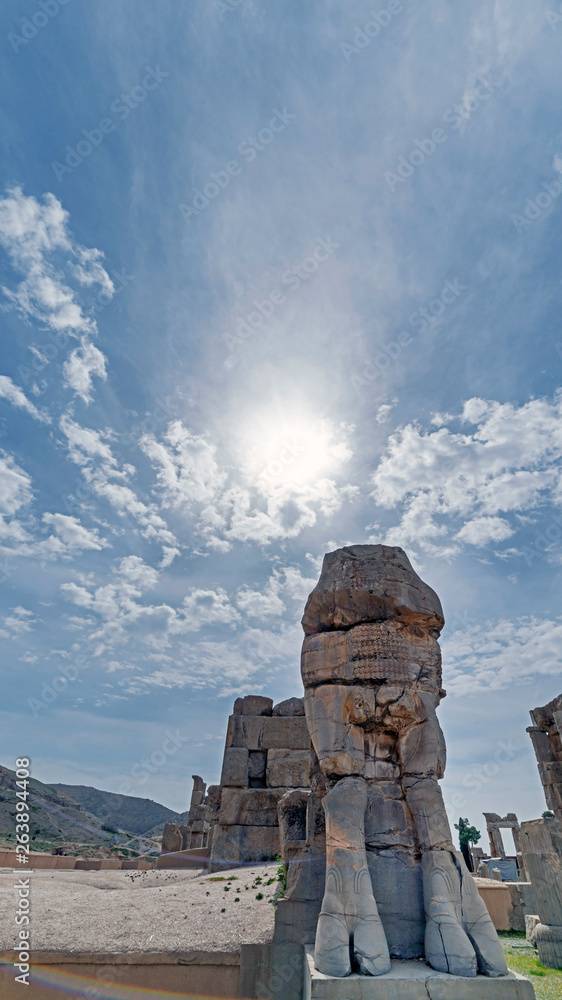 Details of the Palace ruins. Persepolis, an ancient ceremonial capital ...